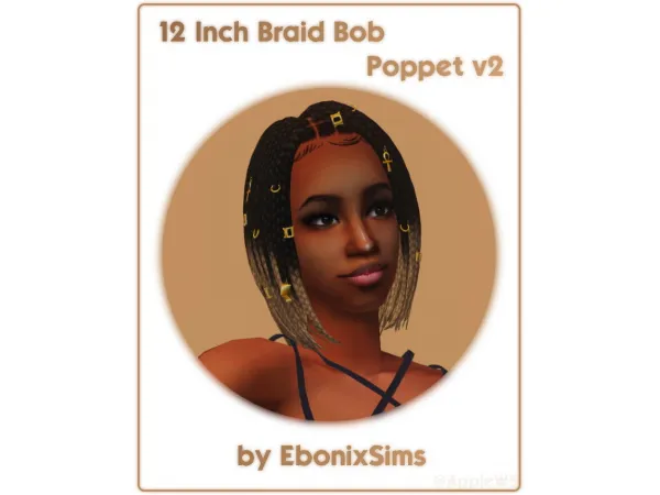 4T2 12 INCH BRAID BOB BY EBONIXSIMS - Sims 2 CC - SimsFinds
