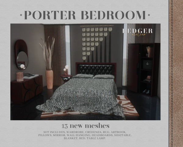 Bedroom Sims 4 Big Porter Bedroom (Atelier Tier) By Ledger Atelier