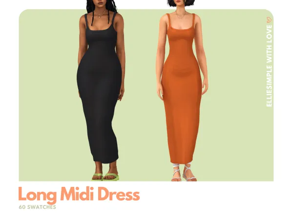 Elliesimple Sleeveless Long Dress Rc V2 At Elfdor Sims